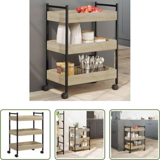 vidaXL vidaXL Sonoma-Eiche - K&uuml;chenwagen Sonoma-Eiche 50x30x70 cm Holzwerkstoff
