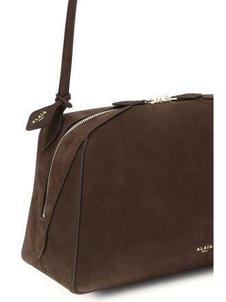 Alaia Womens Shoulder Bag Le Bouledogue Dark Brown Calf Leather