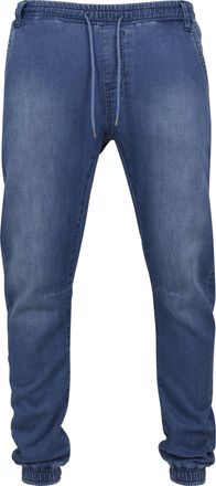 Urban Classics Herren Knitted Denim Jogpants Sporthose, Blau (Blue Washed 799), XL