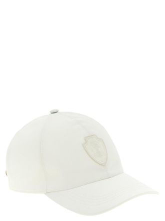 Brunello Cucinelli Heraldic Coat of Arms Patch Baseball Cap - White