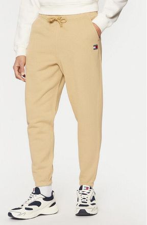 Tommy Jeans Jogginghose Badge DM0DM20276 Beige Regular Fit