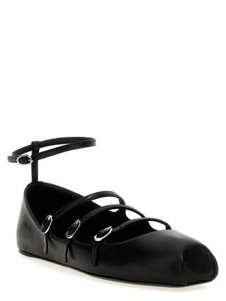 Alexander McQueen Womens Black Calfskin Ballet Flats