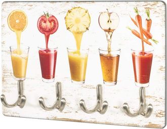 Haku Möbel Schlüsselboard edelstahloptik, Motiv, MDF, Metall - Maße: B 30 cm x H 21 cm x T 5 cm, Style: Modern