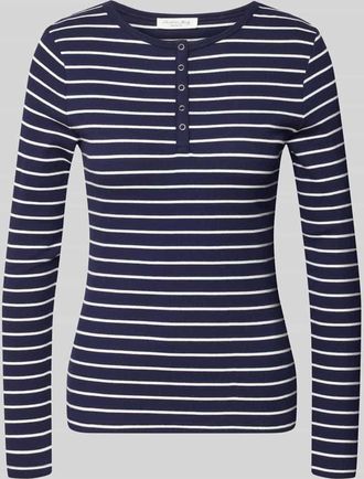 Christian Berg Slim Fit Langarmshirt aus Baumwoll-Mix mit kurzer Knopfleiste