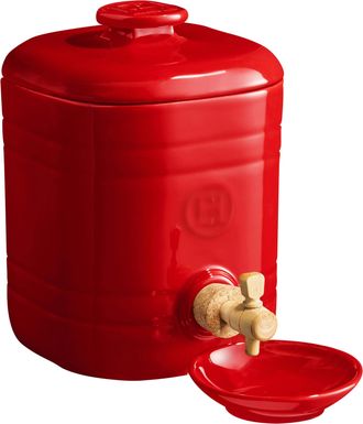 Emile Henry Essigtopf aus Keramik, 2,1 l, Burgunderrot