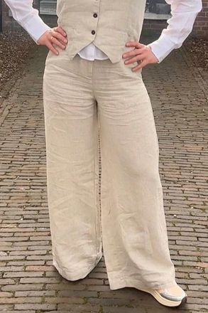 Kings of Indigo Kings of Indigo Damen vegan Hose Lilian Ungef&auml;rbt Beige