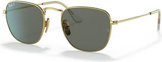 Ray-Ban Frank Titanium Sonnenbrillen Gold Fassung Grün Glas Polarisiert 51-20
