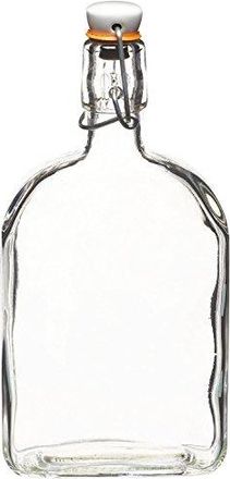 KitchenCraft Home Made Glasflasche mit Bügelverschluss, 0 5 Liter Flasche für Spirituosen wie Schnaps, Gin oder Whiskey, Karaffe Schnapsspender, Küchenhelfer, Gin 