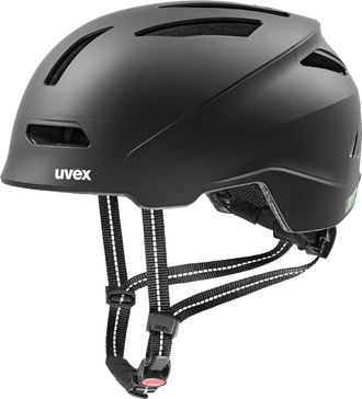 Uvex urban Planet - robuster City-Helm f&uuml;r Damen und Herren - aus Recyclingmaterial - optimierte Bel&uuml;ftung - Black matt - 54-58 cm