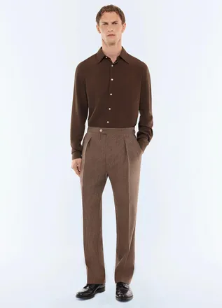Fursac Pantalon de costume &agrave; micro-motif - Taille 36 - Homme