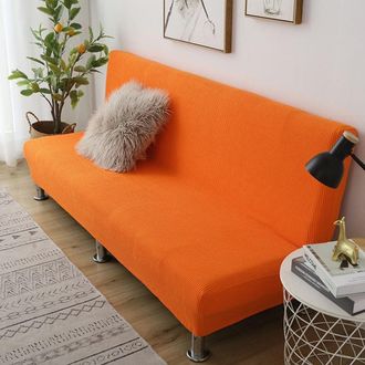 Generic Sofabezug Ohne Armlehnen Jacquard Plaid Einfarbig Stretch Antirutsch Sofa Schutz Schonbezug F&uuml;r Schlafsofa Bett Futonbezug Waschbar Schmutzabweisend(O