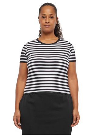 Urban Classics Damen T-Shirt Ladies Short Striped Tee, Crop T-Shirt f&uuml;r Frauen, gestreift, erh&auml;ltlich, Gr&ouml;&szlig;en XS-5XL