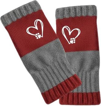 Generico Mitaines pour femme, moufles en forme de coeur brod&eacute; | Manchettes tricot&eacute;es | Pour le camping, la randonn&eacute;e, la moto, l&eacute;quitation, les trajets en plei