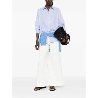 Anine Bing Pinstriped Cotton Shirt - Blue