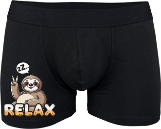 Spass Kostet Herren Männer Boxershort mit Sprüche Relax Stay cool take it Easy faultier