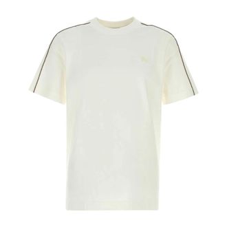 Burberry Check Piping Baumwoll-T-Shirt - - Tops - Herren - Wei&szlig; - M