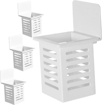 BESPORTBLE 4 Stück Teiliges Weißes Wandregal für Badezimmer und Küche Selbstklebender Stabiler mit Schneller Ablauf Funktion Vielseitig Nutzbar für Dusche Büro u