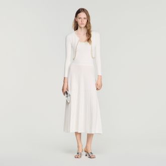Sandro Kurzer Cardigan mit Perlen & Strass