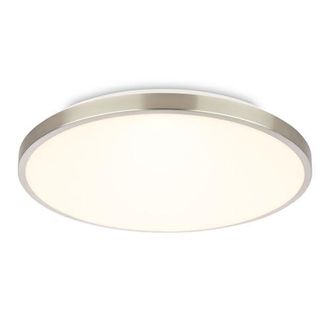 Briloner Plafonnier LED avec panneau d&eacute;coratif, lumi&egrave;re blanche chaude, 17,5W, 2400lm, salon, chambre, luminaire plafonnier, 33 x 6 cm, nickel mat