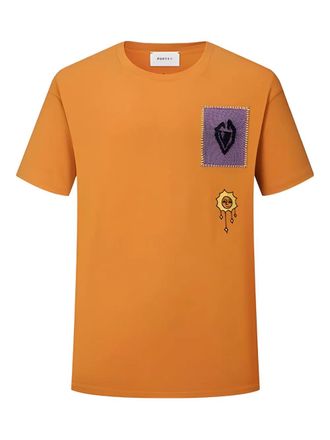 Ports V T-Shirt mit Patch-Detail - Orange
