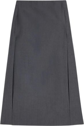 Jil Sander Jupe mi-longue fil-&agrave;-fil - Femme - Jupes - Gris - Taille: 36 FR