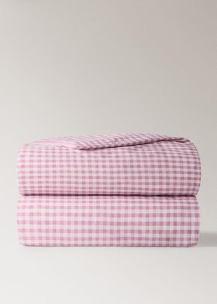 Mango Housse de couette en coton &agrave; carreaux vichy Lit 90 cm rose - Home - Lit 90 cm - MANGO HOME