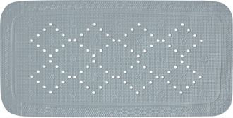 Spirella Badewannenteppich aus PVC-Schaum Modell Alaska - Rutschfester Badeteppich mit Saugnäpfen + Abflusslöchern gegen Schimmel - Weiß - 91 x 36 cm