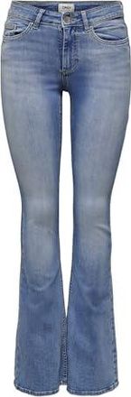 Only Only ONLBLUSH Life Mid Flared DNM TAI467 Noos, Jeans aux Femmes, Light Blue Denim, XL/34