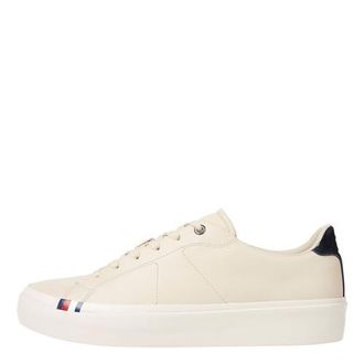 Tommy Hilfiger Homme Épais Bas Baskets vulcanisées, Argile Blanche, 45 EU