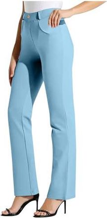 Generic Pantalon habillé pour femme - Pantalon de travail décontracté - Pantalon de yoga pour femme - Pantalon de bureau extensible et léger avec poches, bleu