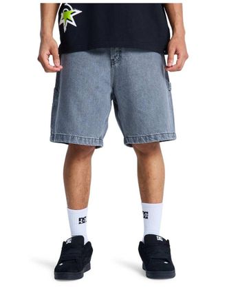DC Short en jean baggy style charpentier - Gris moyen-Noir