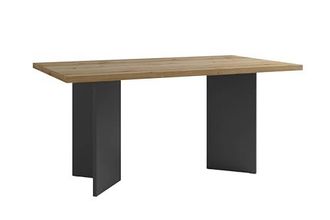 Byliving Tisch Marten/Tischplatte in Evoke Eiche - Optik, Gestell in anthrazit/stabile Konstruktion, bis 6 Personen/Esstisch/K&uuml;chentisch/Ma&szlig;e: 160 x 90, H 75,5