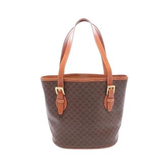 Celine Pre-owned Macadam PVC Coated Canvas Leather Tote Bag - Femme - Pre-owned - Brun - Taille: ONE Size