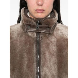 Brunello Cucinelli Reversible Shearling Jacket - Beige