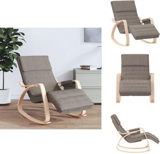 vidaXL Chaise à bascule Taupe Tissu - Fauteuil à Bascule - Chaise Rocking - Chaise Lounge - Chaise Confort - Meuble Salon