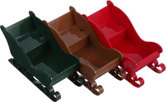 Artibetter 3 St&uuml;ck Miniatur Weihnachtsschlitten aus Kunststoff Festliche Tischschlitten Dekoration in Rot Gr&uuml;n Braun Vielseitig f&uuml;r Zuhause B&uuml;ro