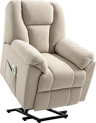 HOMCOM Fauteuil releveur électrique avec Fonction Massage et Chauffage, Fauteuil Relax électrique avec Dossier inclinable, Ports USB, télécommande, Fauteuil 
