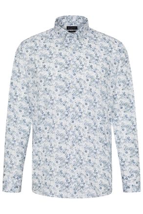 Bugatti Herren Freizeithemd mit Blumen-Print