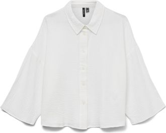 Vero Moda Damen Vmnatali Crop Shirt WVN Ga SPE Top, Snow White, X-Large