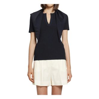 Max Mara T-shirt c&ocirc;tel&eacute; Palmeti - Femme - Pulls - Bleu - Taille: 38 FR