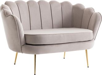 Vente-Unique Pascal Morabito-Muschelsofa 2-Sitzer - Samt - Graubraun - Dandelion