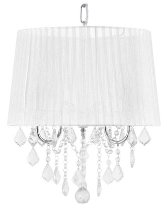 Beliani Einzigartige Designerlampe mit lichtdurchl&auml;ssigem wei&szlig; Lampenschirm