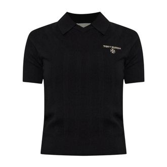 Tory Burch Polo en Laine Simone - Femme - Tops - Noir - Taille: 42 FR