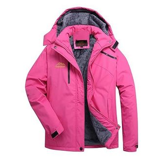 Generic Vestes pour femmes 2026 Veste dalpinisme isol&eacute;e respirante de couleur unie, rose vif, XL