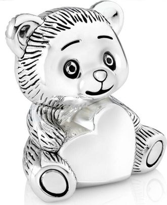 Zilverstad Ein silbernes Sparschwein für ein Kind, ein elegantes Geschenk - ein Teddybär mit Herz Größe: 79x98x109 mm Artikelnummer: ZV6757261