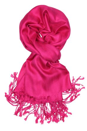 achillea Pashmina-Schal mit Fransen, weich, seidig, wendbar, Paisleymuster, Fuchsia