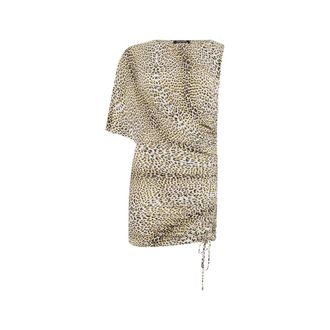 Roberto Cavalli Asymmetrisches Kleid mit Pop-Jaguar-Print - - Dresses - Damen - Mehrfarbig - XS