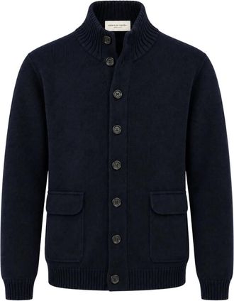 Daniele Fiesoli Giacca Cardigan Bottoni - Homme - Pulls - Bleu - Taille: M