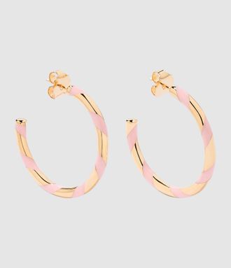 Aur&eacute;lie Bidermann Boucles doreilles Gm Positano Paille Baby Pink