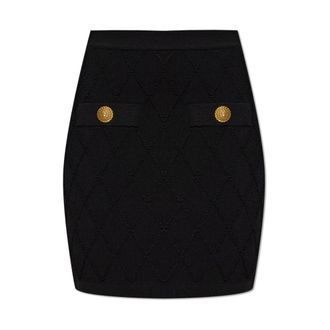 Balmain Femme, Jupes, Noir, Taille: 42 FR Mini-jupe avec poches d&eacute;coratives